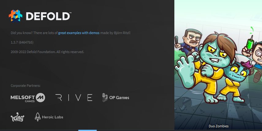 ゲームエンジン: Defold